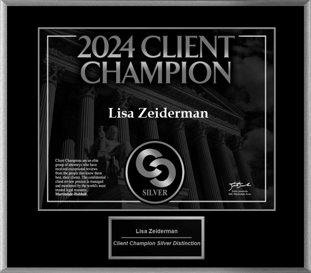 Lisa Zeiderman Named Martindale-Hubbell Client Champion 2024 Silver for ...